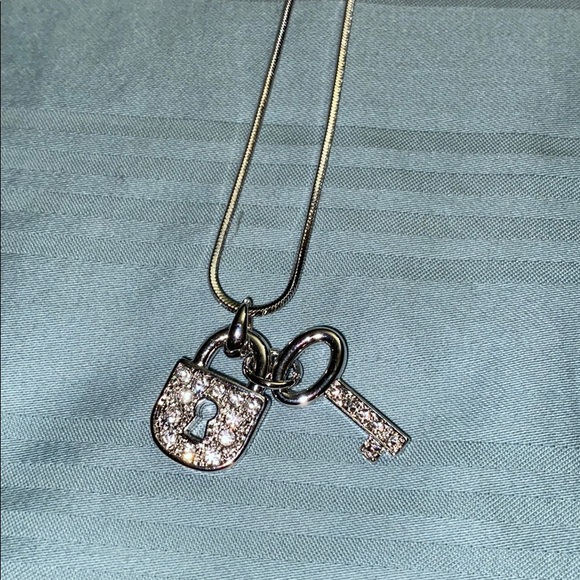 Jewelry | Nwt Rhinestone Diamond Lock And Key Necklace | Poshmark